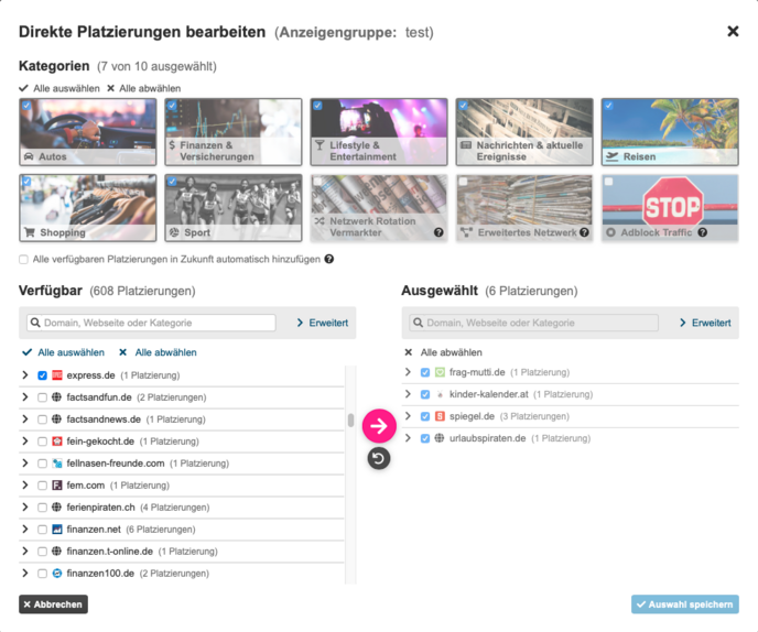 The new Placement Wizzard - AdUp Technology